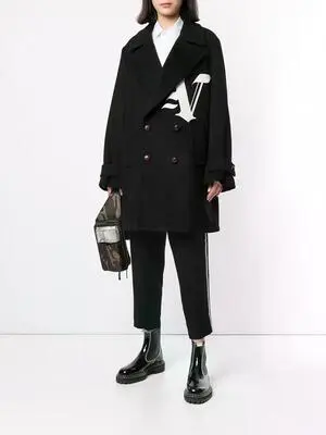 PORTS V Double Buttoned Logo Coat