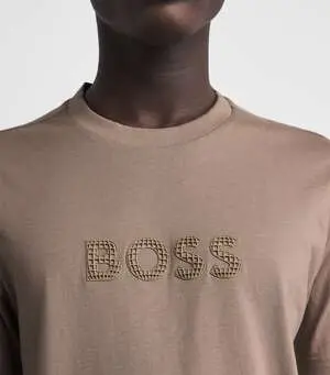 BOSS Cotton Textured Logo T-shirt