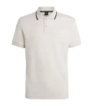 BOSS Cotton Paddy Polo Shirt - Silver