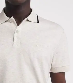 BOSS Cotton Paddy Polo Shirt - Silver