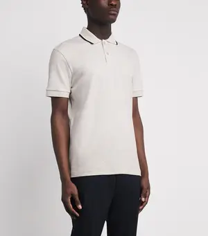 BOSS Cotton Paddy Polo Shirt - Silver