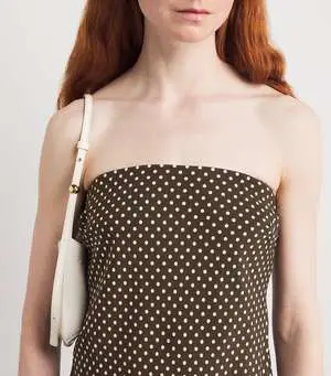Matteau Silk Polka Dot Strapless Maxi Dress - Brown