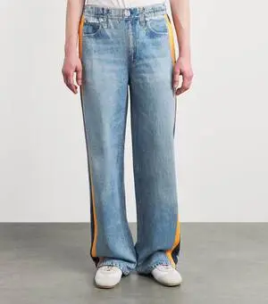 Rag & Bone Miramar Terry Track Pants With Side Stripes - Blue
