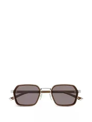 Gucci Geometric Frame Sunglasses - Silver