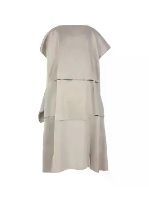 NICCOLO PASQUALETTI Grey Satin Cut-out Draped Dress