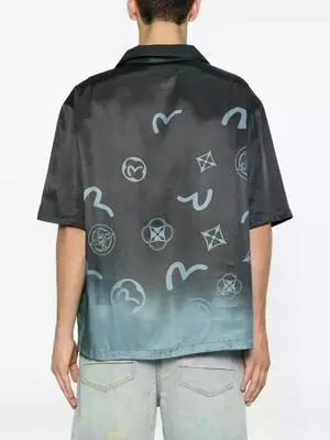 EVISU Monogram-print Ombré-effect Shirt