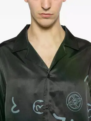 EVISU Monogram-print Ombré-effect Shirt