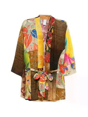 120% Lino Floral Print Kimono