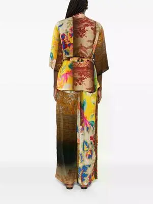 120% Lino Floral Print Kimono