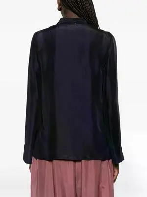 FORTE_FORTE Pleated V-neck Shirt