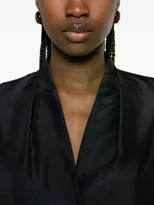 FORTE_FORTE Pleated V-neck Shirt
