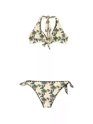 Anjuna Palm-print Halterneck Bikini