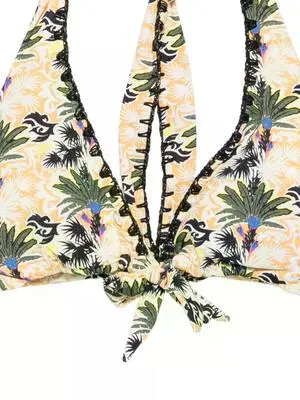 Anjuna Palm-print Halterneck Bikini