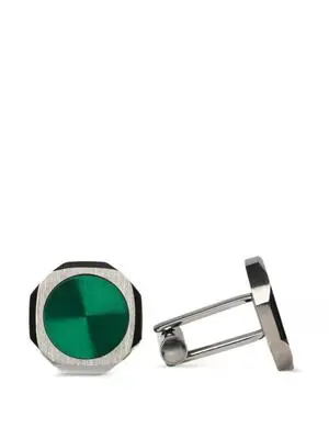 D1 MILANO Octagonal Sunray-effect Cufflinks - Silver