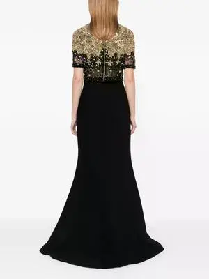 DINA MELWANI Crystal-embellished Maxi Gown