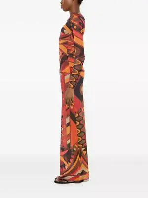 Emilio Pucci Vivara Print Tulle Top - Orange