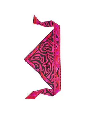 Emilio Pucci Labirint-printed Triangle Scarf - Black