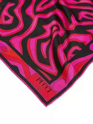 Emilio Pucci Labirint-printed Triangle Scarf - Black