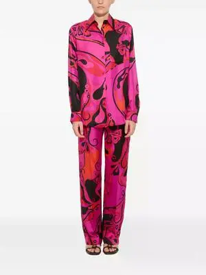 Emilio Pucci Silk Twill Orchidee Print Shirt