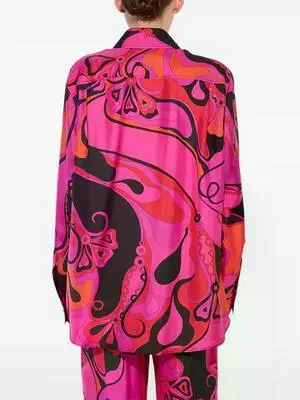 Emilio Pucci Silk Twill Orchidee Print Shirt