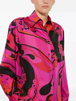Emilio Pucci Silk Twill Orchidee Print Shirt