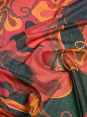 Emilio Pucci Orchidee-print Cotton Sarong - Red