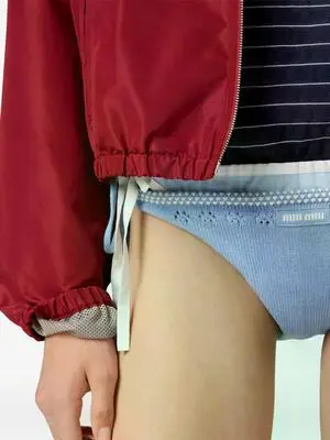 Miu Miu Cotton Panty With Crochet Trim
