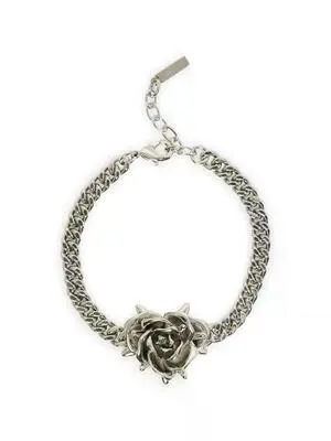 We11Done Spiky Rose-detail Bracelet - Silver
