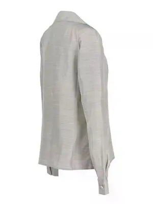 Richard Tyler V-neck Long-sleeve Blouse