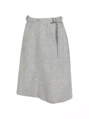 COURREGES Marl D-ring Belted A-line Skirt