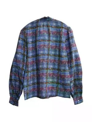 Saint Laurent Silk Check Lavalliere Blouse
