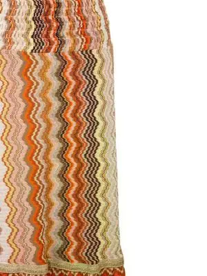 Pho Firenze Zigzag Pattern Tiered Maxi Skirt