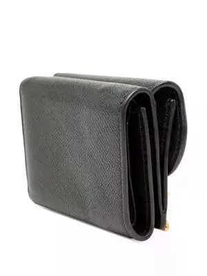 Dior 2020-2026 Grained Calfskin Saddle Trifold Wallet Small Wallets - Black