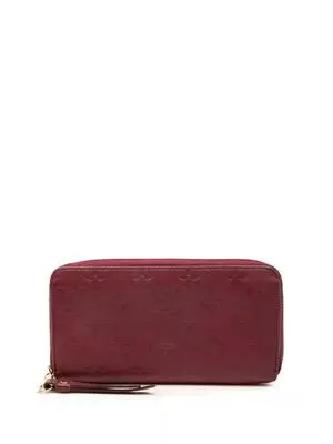 LOUIS VUITTON 2015 Monogram Empreinte Zippy Wallet Long Wallets Red