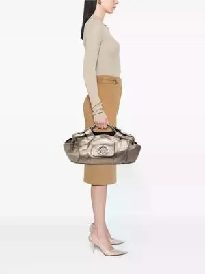 Loewe Metallic Nappa Anagram Aire Hobo Bag - Brown