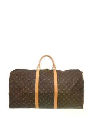 LOUIS VUITTON Monogram Keepall 60 Travel Bag - Brown