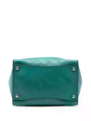 Prada Glace Calf Twin Pocket Double Handle Satchel - Green