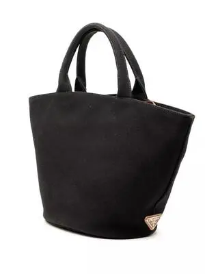 Prada Canvas Canapa Logo Satchel - Black