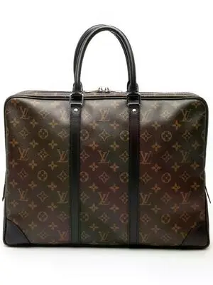 LOUIS VUITTON Monogram Macassar Porte Documents Voyage Gm Business Bag
