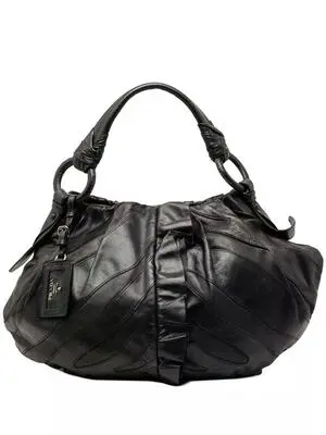 Prada Nappa Mordore Ruffle Hobo Bag