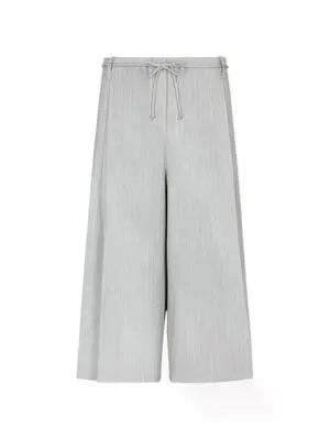 GAELLE PARIS Gaelle Pinstriped Wide-leg Drawstring Shorts