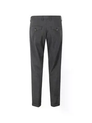 MYTHS Pleated-front Turn-up Trousers In Dark Marl - Grey