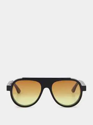 Thierry Lasry Clandestry Acetate Aviator Sunglasses - Black
