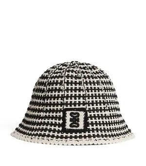 Sandro Two-toned Crochet Bucket Hat - Beige