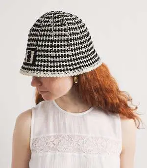 Sandro Two-toned Crochet Bucket Hat