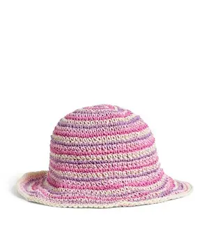 Missoni Crochet Stripe Bucket Hat - Pink