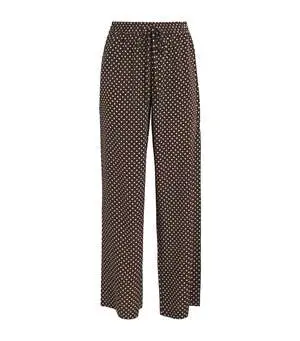 Matteau Silk Polka Dot Wide-leg Trousers