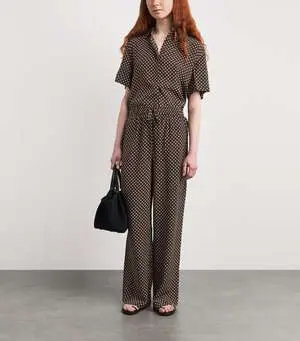 Matteau Silk Polka Dot Wide-leg Trousers