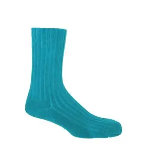 PEPER HAROW - MADE IN ENGLAND Peper Harow Ribbed Crew Socks - Blue