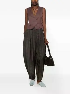 UMA WANG Piper Trousers Blue Geometric Pattern
